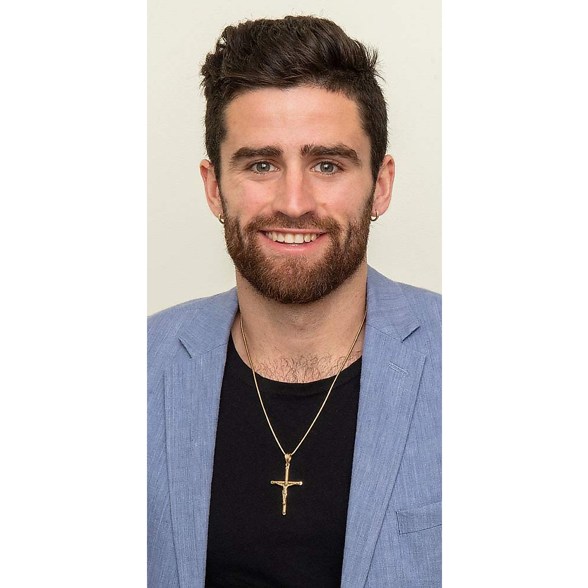 LooptyHoops Extra-Large 14k Yellow Gold Extra Large Crucifix Cross Pendant Charm, (57mm)