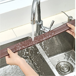 Door Draft Stopper Bottom Seal Strip Noise Blocker - Sweep Strip Under Door Draft Blocker, Soundproof Door Bottom Weather Stripping, for Block Wind, Light, Dust, and Noise (Brown)