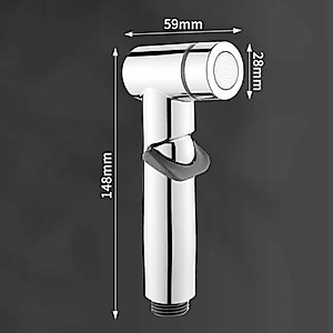 MagiDeal High Pressure Handheld Bidet Sprayer, Toilet Water Sprayer Washing Portable Cleaning for Personal Wash Cloth Diaper Wash Butt, Argent, 14.8cmx5.9cm