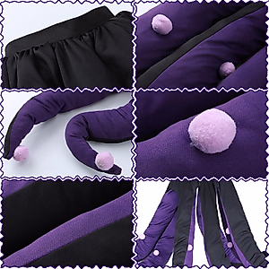 Funtery Women Octopus Costume Black Purple Octopus Dress Long Tentacles Witch Halloween Costume for Adult Halloween