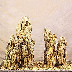 AWXZOM 4.4lb+ Natural Dragon Rock Carefully Selected Mixed Sizes, Decorative Aquarium Rocks, Aquarium Stones for Fish Tank