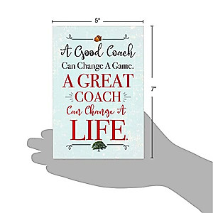 NobleWorks - 1 Thank You Notecard for Teacher - Team Sports Gratitude, Student Athlete Appreciation Card with Envelope, Notes for Mentors and Instructor - Life-Changing Coach C3127TYG