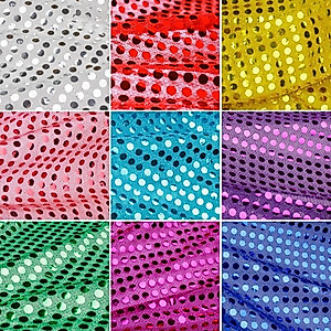 YYCRAFT Dot Sequins On Metallic Mesh Fabric by The Yard Seasonal Fabric 43" Wide 2 Yards, Decoration, Backdrop-Orange