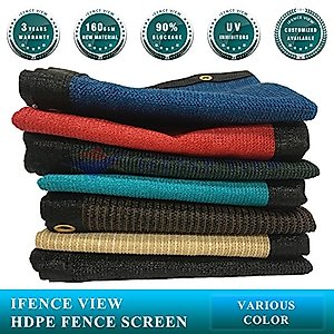 Ifenceview 4'x3' to 4'x50' Green Shade Cloth/Fence Privacy Screen Fabric Mesh Net for Construction Site, Yard, Driveway, Garden, Railing, Canopy, Awning 160 GSM UV Protection (4'x3')