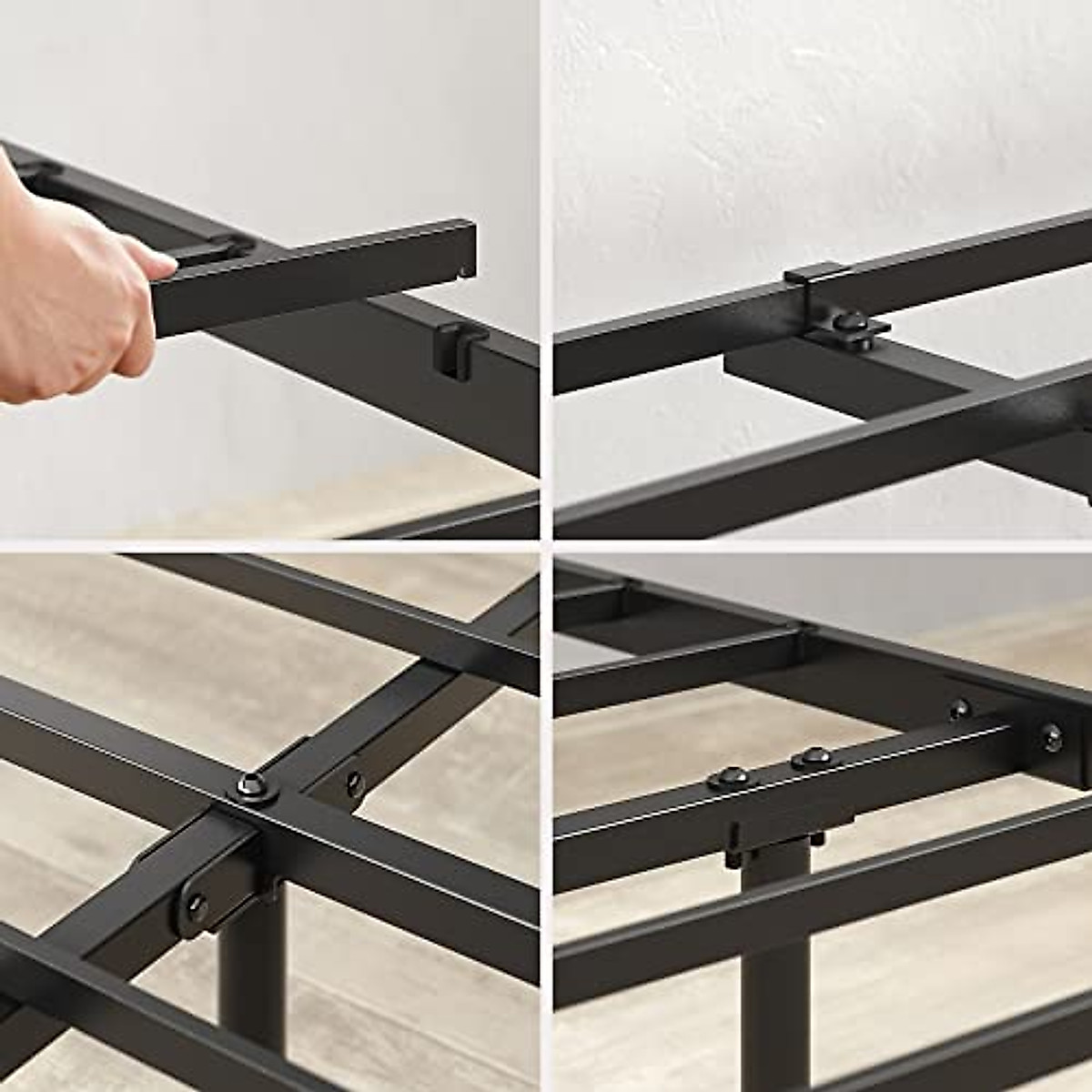 ZINUS Florence Metal Platform Bed Frame / Mattress Foundation / No Box Spring Needed / Easy Assembly, Black, Queen