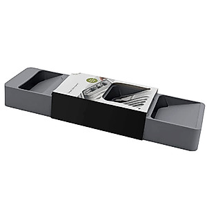 Utensil Drawer Organizer, Expandable Compact Flatware Organizer for Kitchen Drawers,Cutlery Spoon Knives ,Fork and Silverware Partition Storage Cutlery Storage box,2-PACK (Gray)