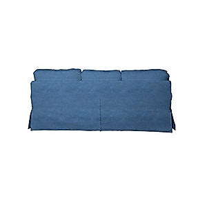 Sunset Trading Horizon Slipcovered Sleeper Sofa and Chaise, Indigo Blue