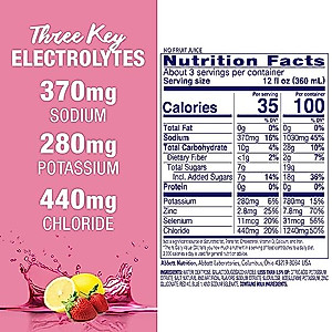 Pedialyte AdvancedCare Electrolyte Solution, 1 Count, with PreActiv Prebiotics, Hydration Drink, Strawberry Lemonade