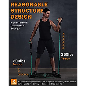 Gonex Portable Home Gym Workout Equipment with 14 Exercise Accessories Ab Roller Wheel,Elastic Resistance Bands,Push-up Stand,Post Landmine Sleeve and More for Full Body Workouts System,Green