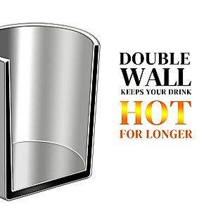 Bidponds 9.5oz / 280ml Double Walled Coffee Mug, Stainless Steel Tea Cups, Travel Camping Mugs