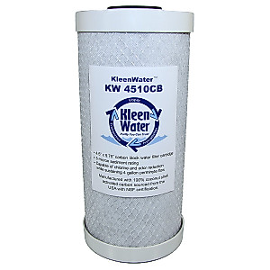 KleenWater KW4510CB Carbon Block Water Filter Cartridges, Set of 3, Replacement O-Ring (1), Compatible with 32-425-125-975, RFC-BB, WHEF-WHHPCBB, CBC-BB and EP-BB
