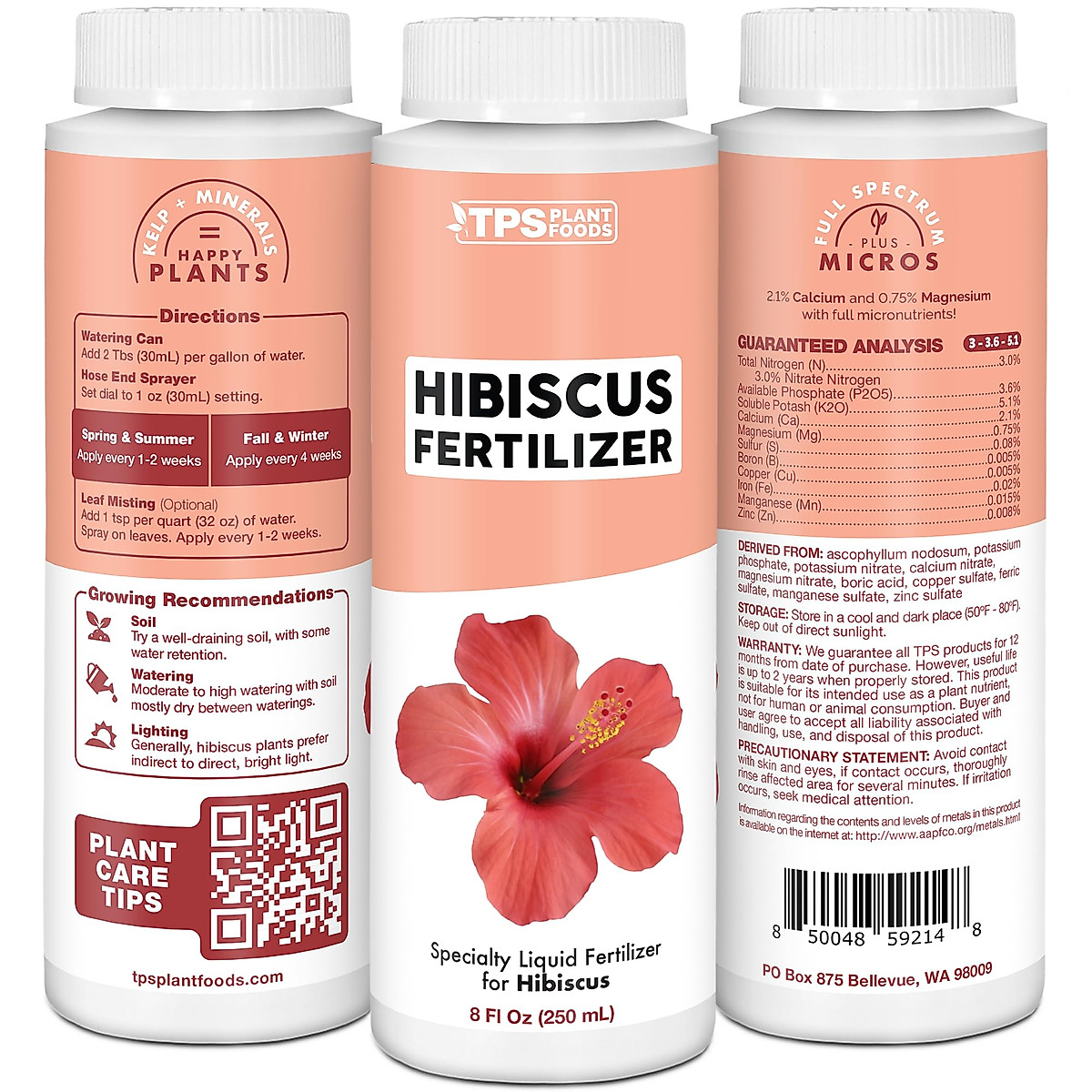 Hibiscus Fertilizer for Tropical and Flowering Plants, Liquid Plant Food 8 oz (250mL)
