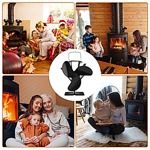 foedo Wood Stove Fan, 4-blade Wood Burner Fan,Fireplace Fan,Effective Circulation of Warm Air for Wood Burning Stove/Pellet/Fireplaces, Can be Used Both Indoor and Outdoor