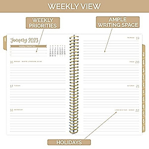bloom daily planners 2023 Calendar Year Day Planner (January 2023 - December 2023) - 5.5” x 8.25” - Weekly/Monthly Agenda Organizer Book with Stickers & Bookmark - Purple Crystal