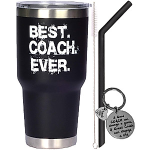 MEANT2TOBE Best Coach Ever Gifts, Best Coach, Best Coach Ever, Best Coach Ever Cup(Mint) Bundle with Coach Gifts, Best Coach Ever, Coach Keychain, Best Coach Gifts (Black)