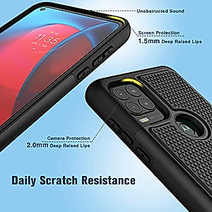 for Motorola Moto G Stylus 5G Case: Dual Layer Protective Heavy Duty Cell Phone Cover Shockproof Rugged with Non Slip Textured Back - Military Protection Bumper Tough - 6.8inch (Matte Black)