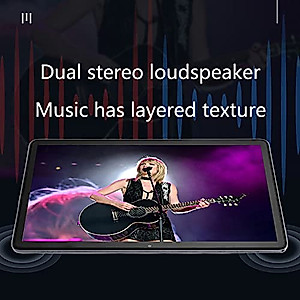 Naroote 10.1 Inch Tablet, GPS Sensor 8GB RAM 128GB ROM Dual Cameras Tablet 2.4G 5G WiFi Octa Core for Entertainment (Grey)