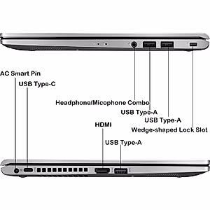ASUS 14" VivoBook Laptop, Intel Core i3-1115G4 Processor, 12GB RAM, 256GB PCIe SSD, Thin & Light, Wi-Fi and Bluetooth, Webcam, HDMI, NLY MP, Windows 11 Home, Silver