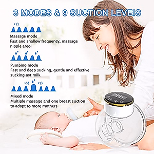 Wearable Breast Pump,Quiet & Hands-Free,Portable,in-Bra Double Electric Breast Pump(Black)