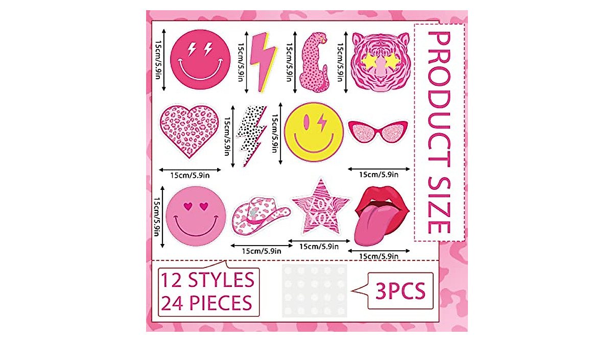 Pink Preppy Party Decor - 24 Vibrant Cutouts for Events & Classroom