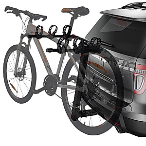 Auto Dynasty 2 Inches Hitch Fold-Up Mount Rear Trailer Bicycle/Bike Rack Carrier Storage (Powdered Coated Black)