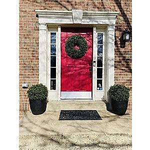 24''T 18''D Artificial Trees for Outdoors Set of 2 Potted Bushes Home Decor Artificial Topiariy Trees for Front Porch