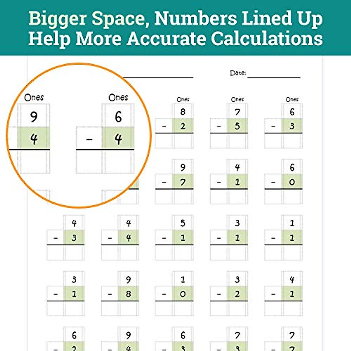 Channie’s One Page A Day Single Digit Addition & Subtraction Workbook for Pre-Kindergarten - 1st Grade Elementary School Students, Single Digit Math Practice, 50 Pages