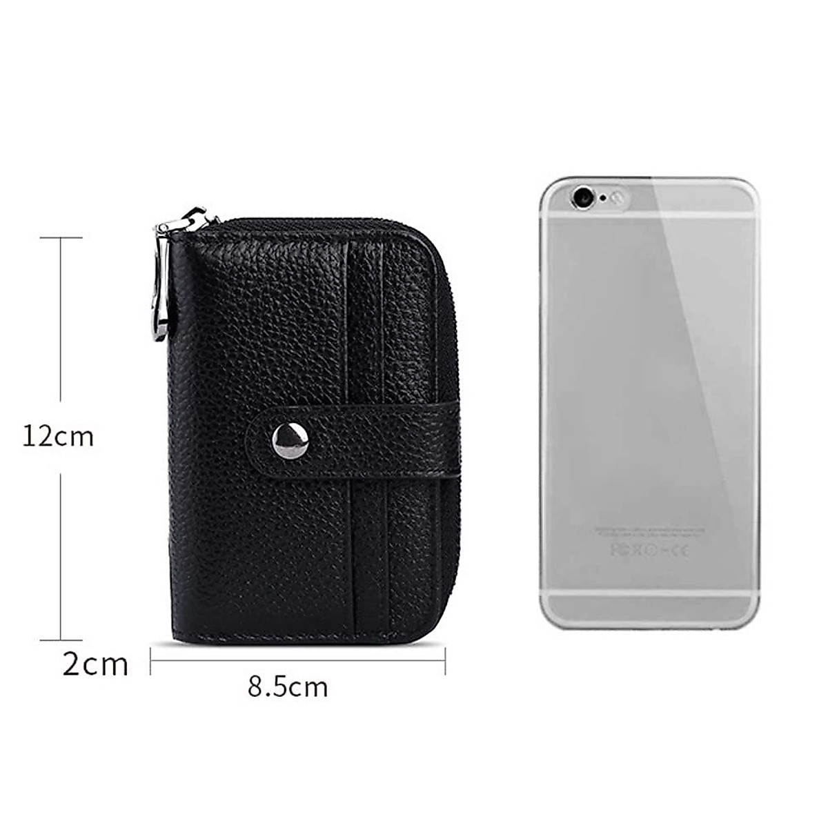 SEADEAR Multifunctional Wallet, Genuine Leather Zipper Coin Purse Mini Coin Purse Key Pocket Card Holder Men Women Id Bag Credit Cards Holder Redpink