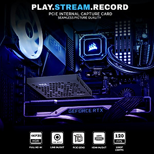 Pyle Live Gamer HDMI 4K Live Record and Stream, Multi Video Format Support, Audio-VideoLine in/Out, Super High Speed, Real Time Gameplay, Conference Live Broadcast, PCI-E Gen2 - PLINK4