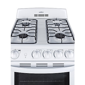 Summit 20” Gas Range, 4 Burners, Full 2.3 cu.ft Oven - (ADA Compliant) - RG200WS