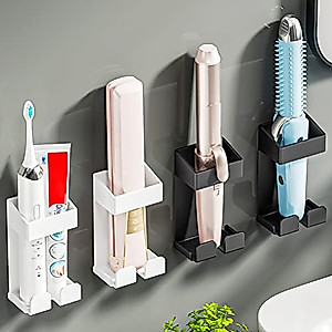 OHEPFD Metal Curling Iron Holder Stainless Steel Metal Hair Tool Holder Ironing Board Hanger Wall Mount Shelves Holder Bathroom Shelf Rack