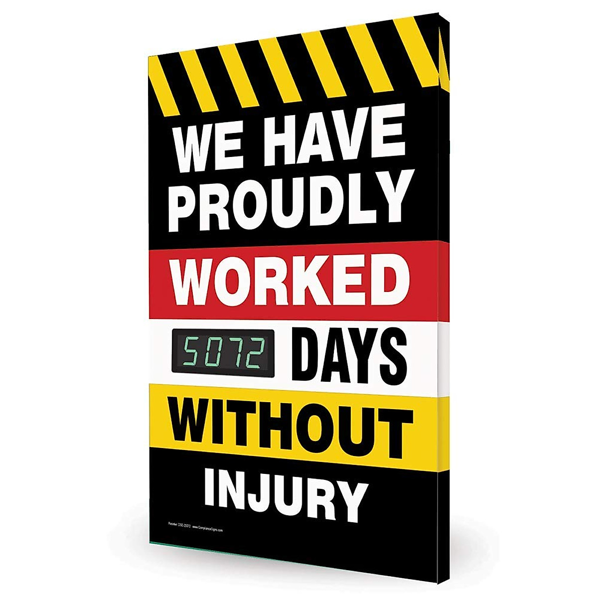 ComplianceSigns.com We Have Proudly Worked__ Days Without Injury Digital Safety Scoreboard, 28x20 inch Aluminum
