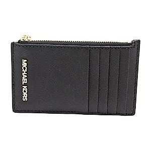 Michael Kors Jet Set Travel Top Zip Card Case Wallet Coin Pouch Black