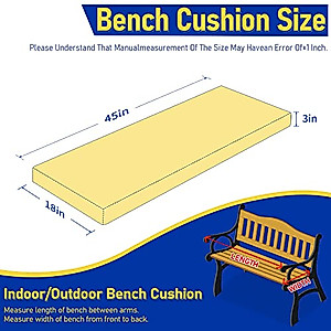 ROFIELTY Bench Cushion 45 inch, Soft Comfortable Window Seat Cushions, Bench Cushions for Indoor Furniture, Durable Stain Resistant Outdoor/Indoor Bench Seat Cushion (45x18x3, Ink Blue)