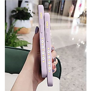 Sunswim for Galaxy A53 5G Case Cute Flowers Daisy Pattern Full Camera Lens Protection Shockproof TPU Bumper Liquid Silicone Protective Cover Phone Cases for Samsung Galaxy A53 5G 6.5" 2022-Purple