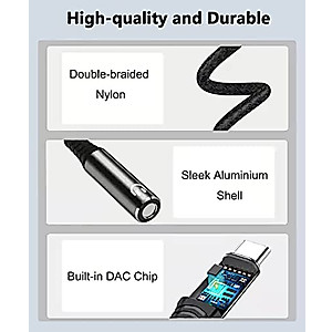 Vcddom Upgraded 2 in 1 USB C to 3.5mm Headphones Adapter with PD Fast Charging Compatible for Pixel 5 4 3 2 XL, Galaxy S22 S22+ S21 S21+ S20 Note20, iPad Pro 2018 and More