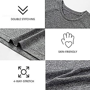 TVKSOM Workout Shirts for Men Quick Dry Moisture Wicking Athletic Active Gym Performance Short Sleeve Tee Tops