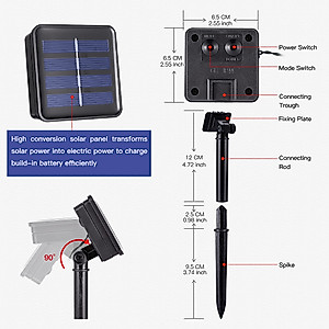 HODLON Solar Lights Outdoor Garden 50 LED 9.5M Waterproof Crystal Ball LED Fairy Lights Outdoor Solar Powered Lights, Decorative Lighting for Home, Garden, Party, Festival Warm White
