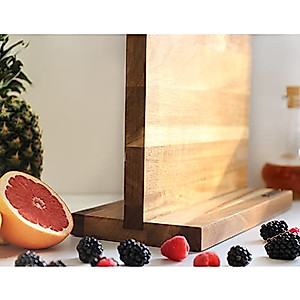 YOUSUNLONG Magnetic Knife Block - Magnetic Knife Holder - Magnetic Knife Stand - Double Sided Magnetic Acacia Wood - Holds 10 inch knives - Large Cutlery Display Stand and Storage Rack