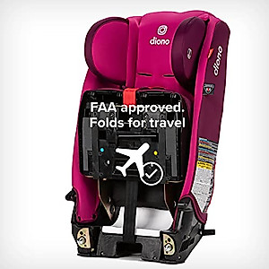 Diono Radian 3RX 3-in-1 Rear and Forward Facing Convertible Car Seat, Adjustable Head Support & Infant Insert, 10 Years 1 Car Seat Ultimate Safety and Protection, Slim Fit 3 Across, Pink Blossom