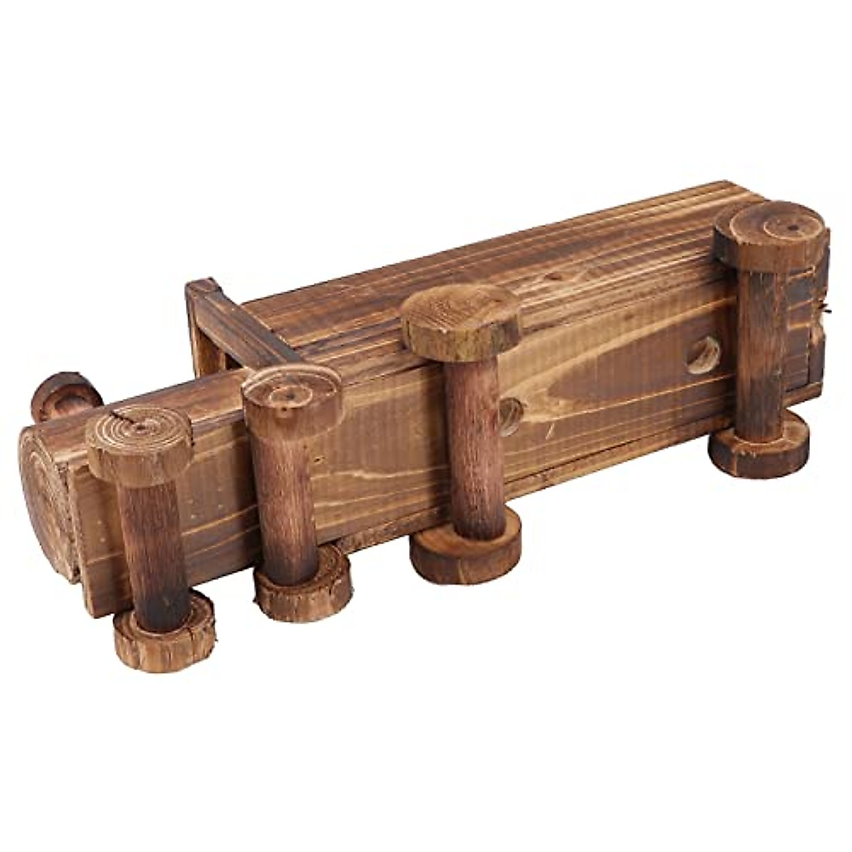 Sempoda Creative Wooden Plants Flower Pot for Succulent Plants, Cartoon Train Shape Planter Container Bonsai, Cute Rustic Landscape Ornament for Desk Garden Home Office Balcony Courtyard Decor