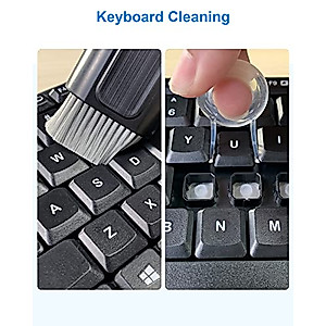 [8 in 1] Cleaner Kit for Airpod,Supfine Airpods Pro Cleaning Pen with Brush,Multi-Function Cleaner Kit for Earbuds,Earphone,iPod,Keyboard,iPhone,ipad,Laptop(Black)