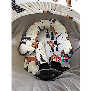 9pc Unisex Baby Boy Girl Ultimate Set of Infant Car Seat Cover Canopy Headrest Blanket Hat Nursing Scarf, 06JE03