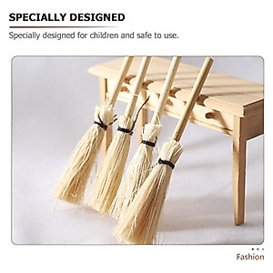 10Pcs Mini Broom Straw Craft Decoration Miniature Witch Broom Decoration Dollhouse Mini Room Scenery Accessory