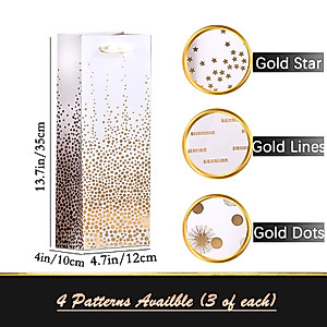 SHIPKEY 12 Pack of Wine Gift Bag, Bags Bulk for Wine Bottles, 13.7” Wine Bottle Bags for Thanksgiving, Halloween, Easter Day, Graduations, Weddings, Christmas, Mother's Day and other Holidays