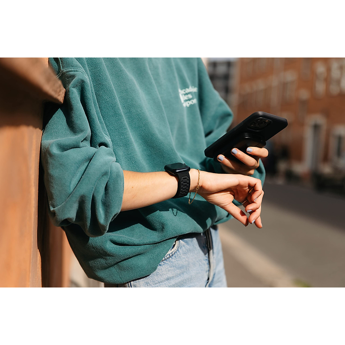 URBAN ARMOR GEAR UAG Compatible with Apple Watch Band 49/45/44/42mm for iWatch Series Ultra 2/9/Ultra/SE2/8/1-7/SE Civilian Graphite/Black (New Edition) Sport Sweatproof Adjustable Replacement Strap