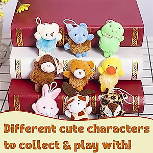 CAMIRUS 24Pack Mini Animal Plush Toy Set, Cute Animal Assortment Keychain Toys, Small Stuffed Animal Set Gifts for Kids, Christmas Stocking Stuffer, Easter Egg Filler, Valentine Classroom Prize