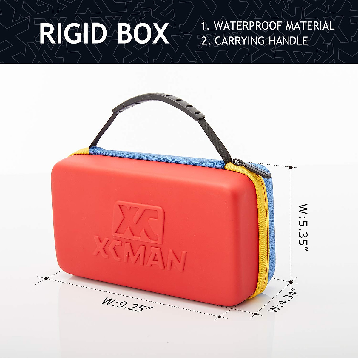 XCMAN Ski and Snowboard Waxing and Tuning Kit with Wax Brush Box for Traveling and Storage (Rigid Box with Tuning Tools) Red+Blue Box