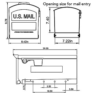 Architectural Mailboxes Patriot Plastic Post Mount Mailbox, Compatibility Code E, GMB505BAM, Black, Medium Capacity