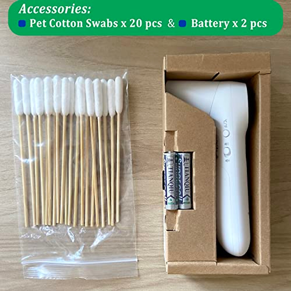 ICARE-PET Dog Ear Temperature Monitor, Long Probe for Pets Ear Canal Only, Measure Dog Temperature in 1 Second, Voice On/Off Switchable, C/F Switchable (White)